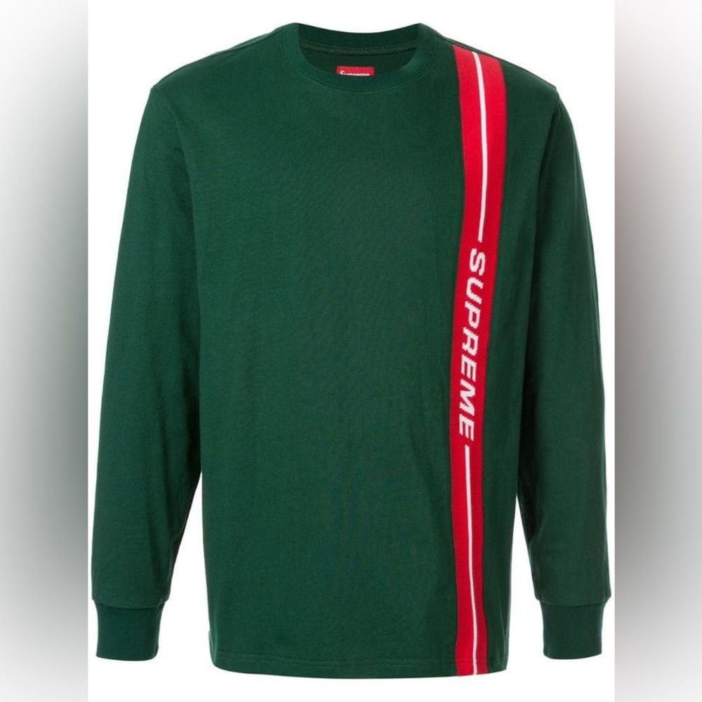 Supreme 2018 Vertical Logo Stripe Long Sleeve Henley … - Gem